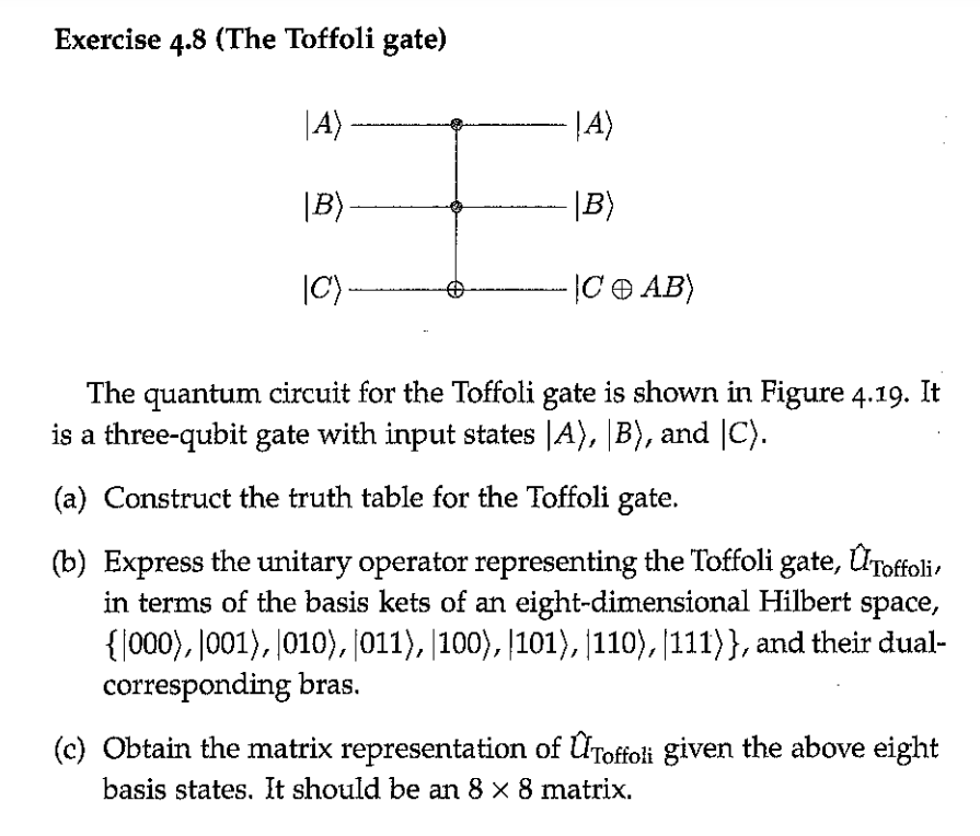 Solved the quantum circuit for the Toffoli gate is show in | Chegg.com