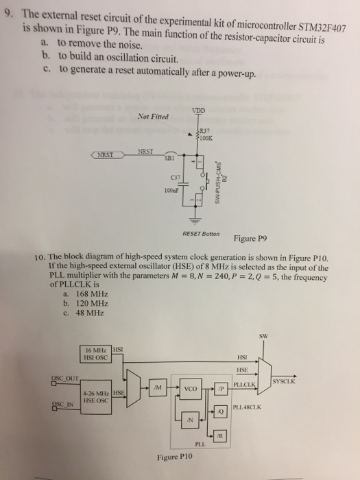 Solved The external reset circuit of the experimental kit of | Chegg.com
