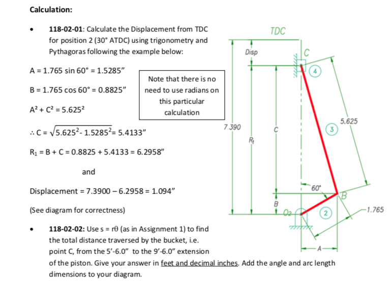 Solved - 118-02-01: Calculate the Displacement from TDC for | Chegg.com