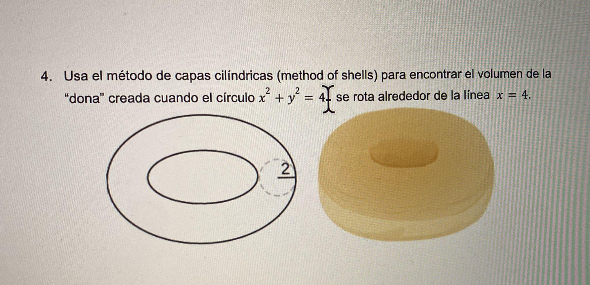Solved Use the method of shells to find the volume of the | Chegg.com