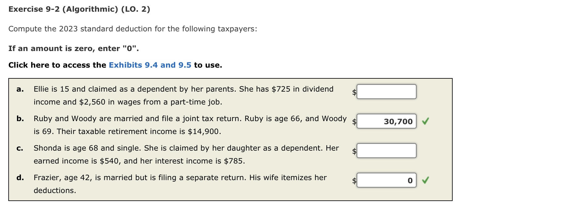 Solved Exercise 9-2 (Algorithmic) (LO. 2) Compute the 2023 | Chegg.com