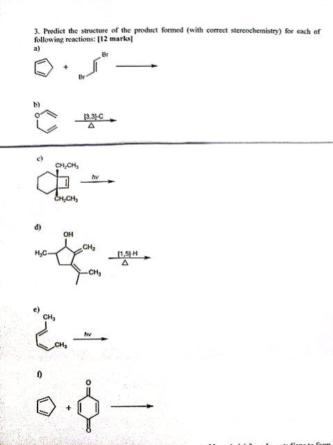 Solved 3. Predict the structure of the product formed (with | Chegg.com