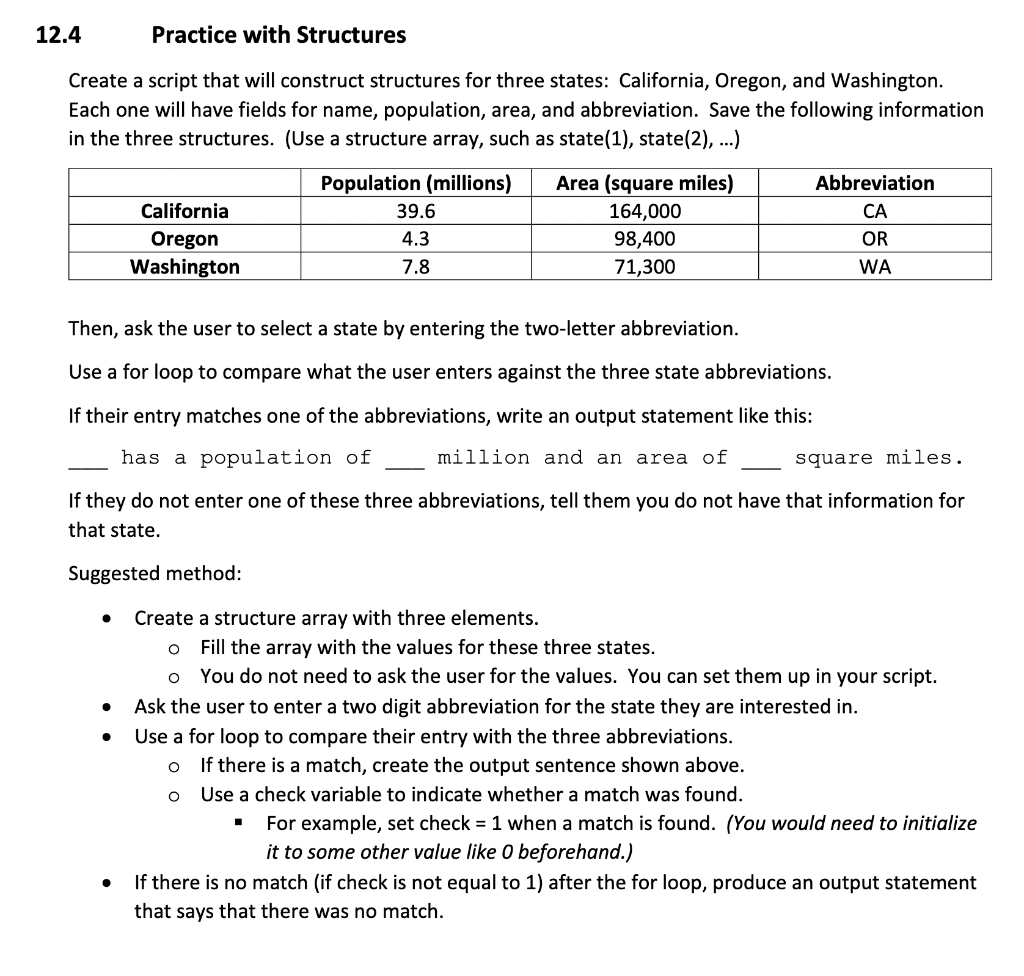 Solved 12.4 Practice with Structures Create a script that | Chegg.com