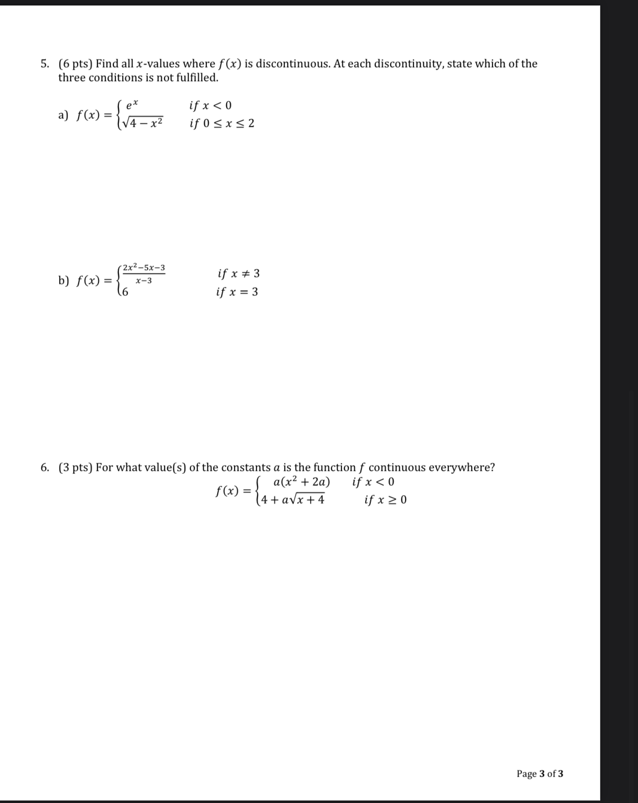 Solved 5 6 Pts Find All X Values Where F X Is