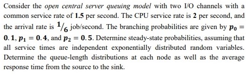 Solved Consider the open central server queuing model with | Chegg.com