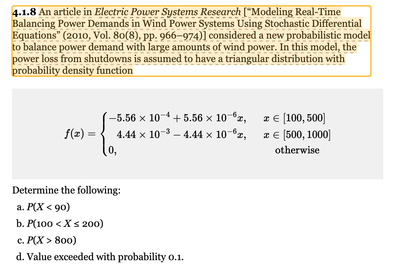 Solved 4.1.8 An article in Electric Power Systems Research | Chegg.com