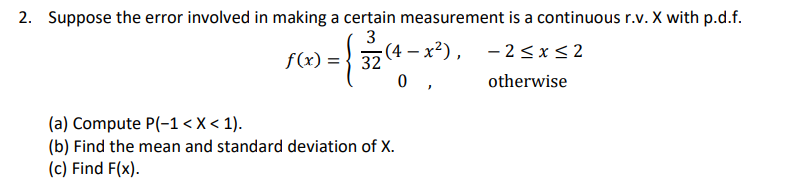 Solved Suppose the error involved in making a certain | Chegg.com