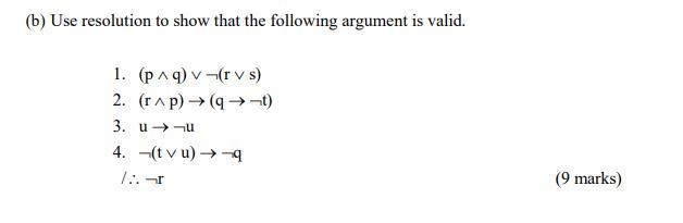 Solved DISCRETE MATHEMATICS Use resolution to show that the | Chegg.com Solved DISCRETE MATHEMATICS Use resolution to show that the | Chegg.com