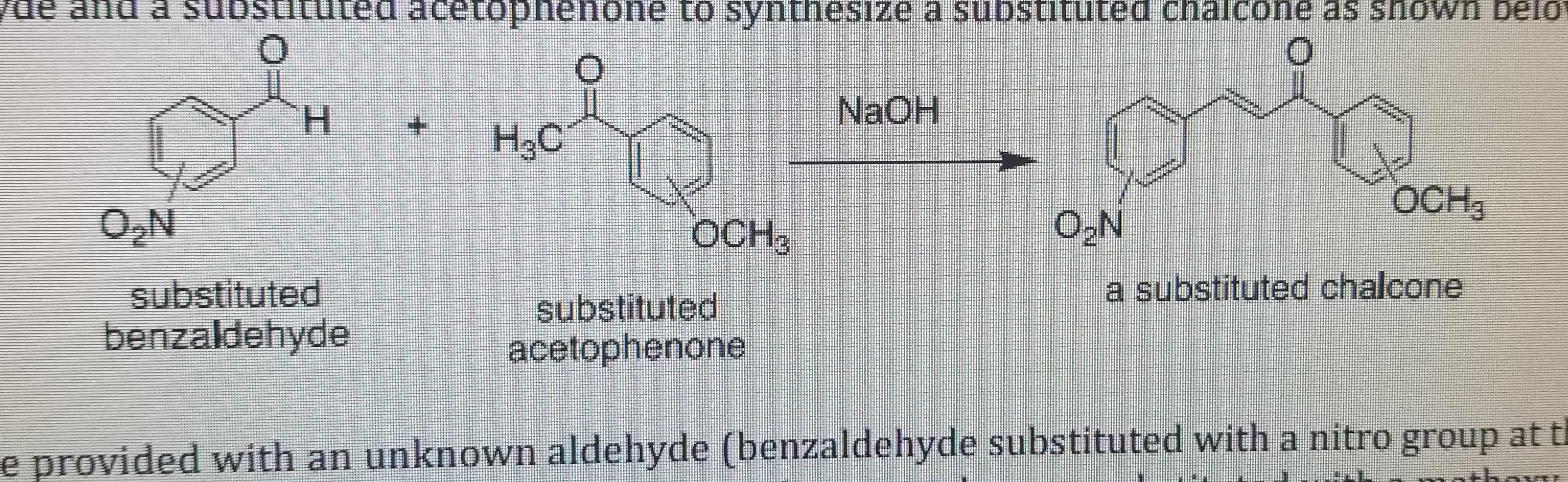 Solved de and a subsuuted acetophenone to synthesize a | Chegg.com
