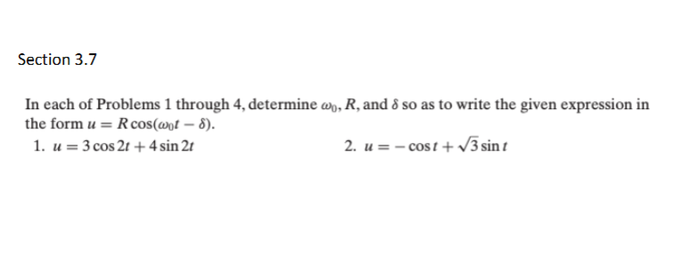 Solved In each of Problems 1 through 4 , determine ω0,R, and | Chegg.com