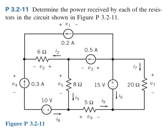 Solved P 3.2-11 Determine the power received by each of the | Chegg.com
