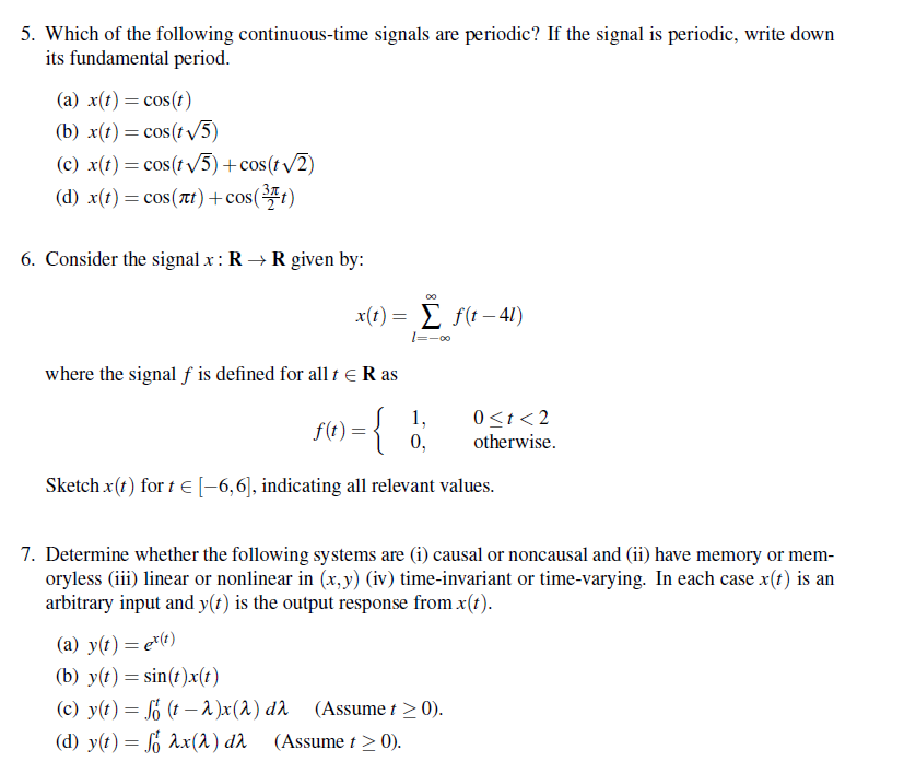 Solved 4. Which of the following discrete-time signals are | Chegg.com