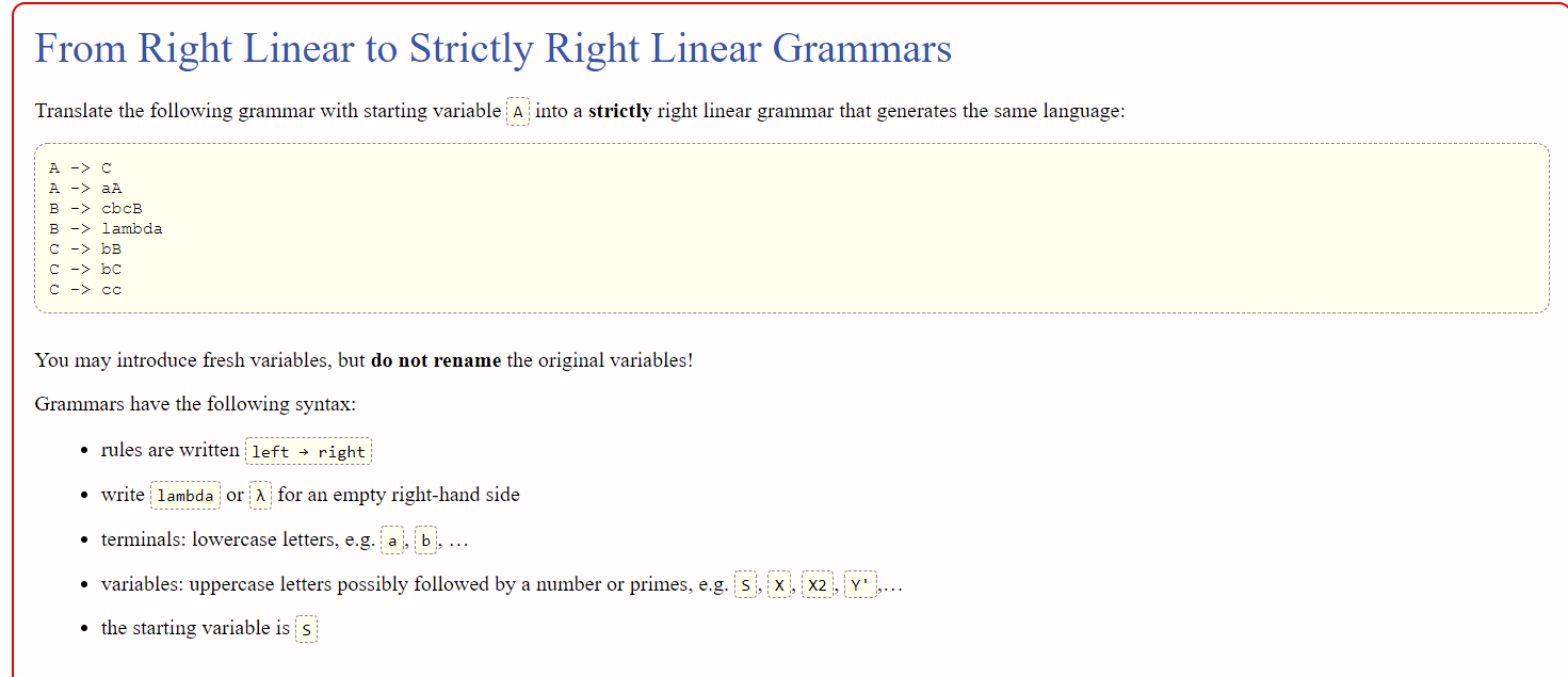 Solved From Right Linear to Strictly Right Linear Grammars | Chegg.com