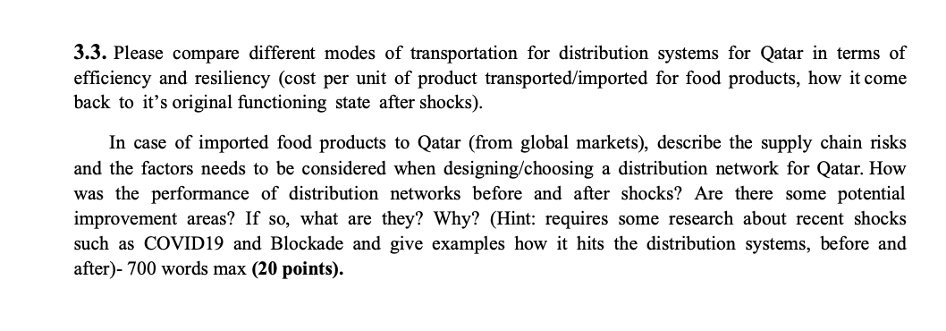 Solved Question 3: Distribution Networks (30 Points) Please | Chegg.com