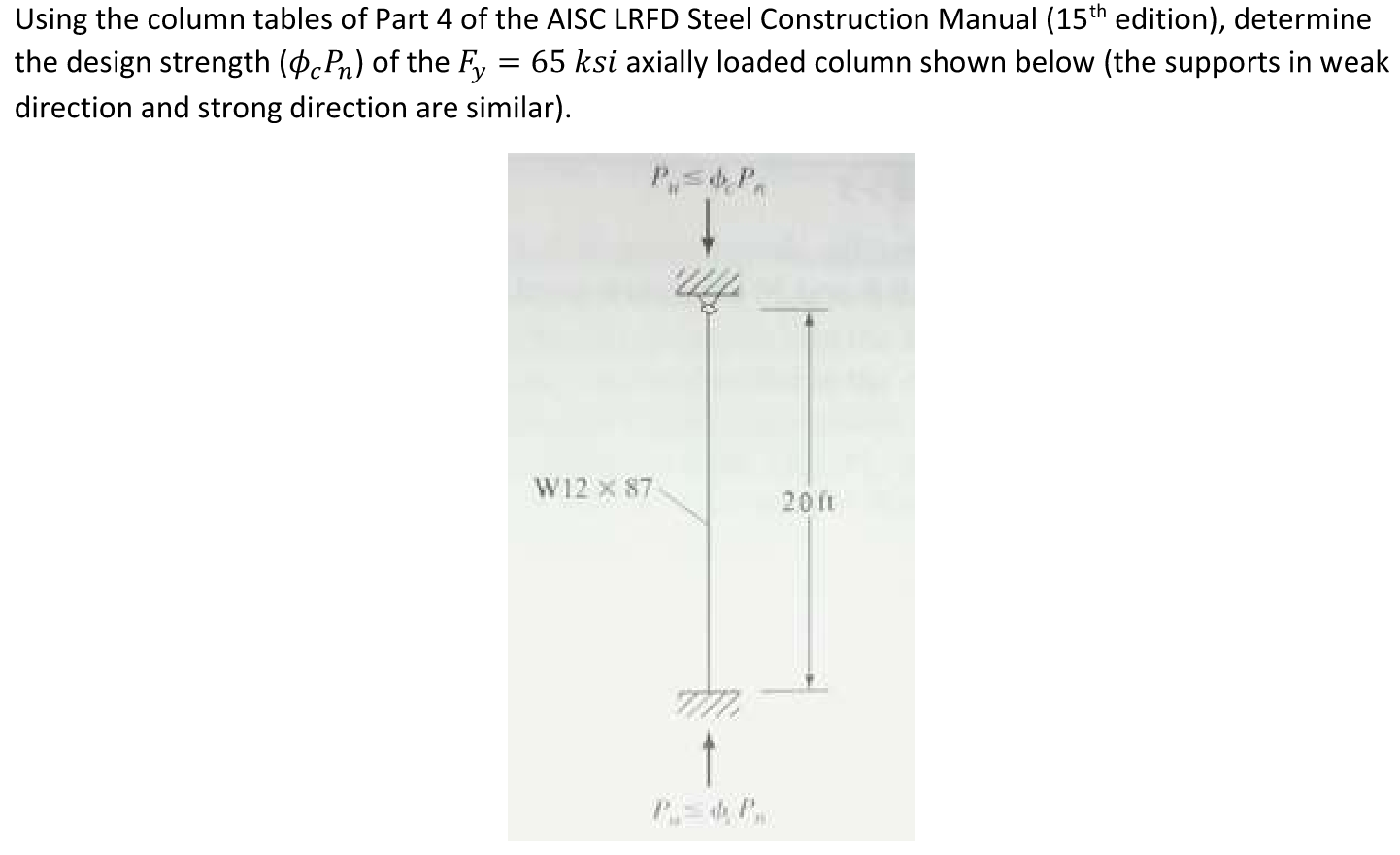 Solved Using the column tables of Part 4 of the AISC LRFD | Chegg.com