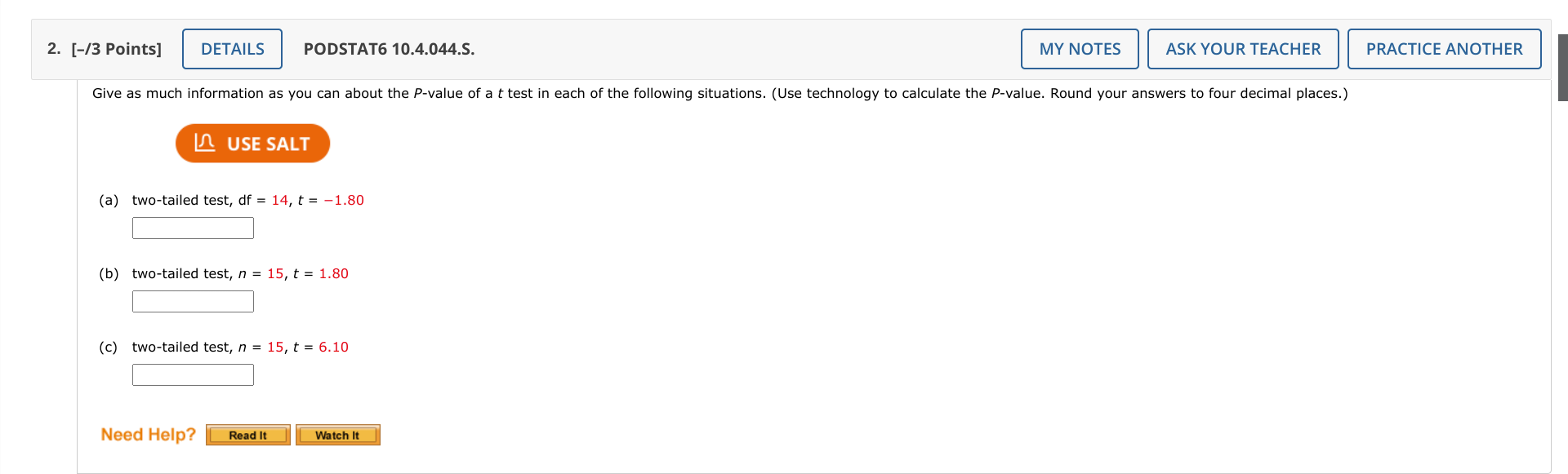Solved two-tailed test, df=14,t=−1.80 | Chegg.com