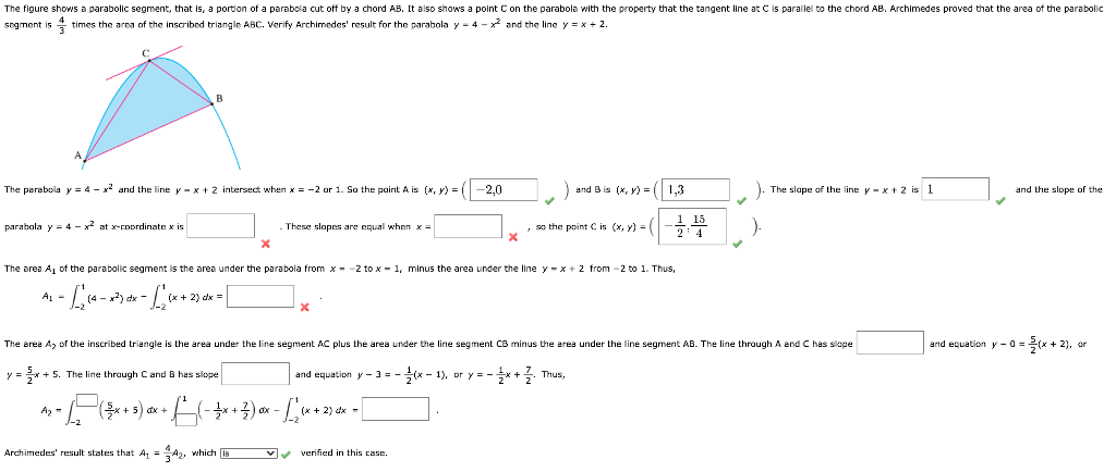 Solved The figure shows a parabolic segment, that is, a | Chegg.com
