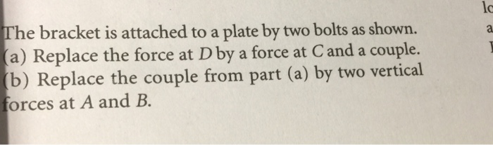 Solved lc bracket is attached to a plate by two bolts as | Chegg.com