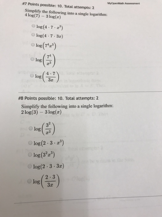 Solved #7 Points possible:10. Total attempts: 2 Simplify the | Chegg.com