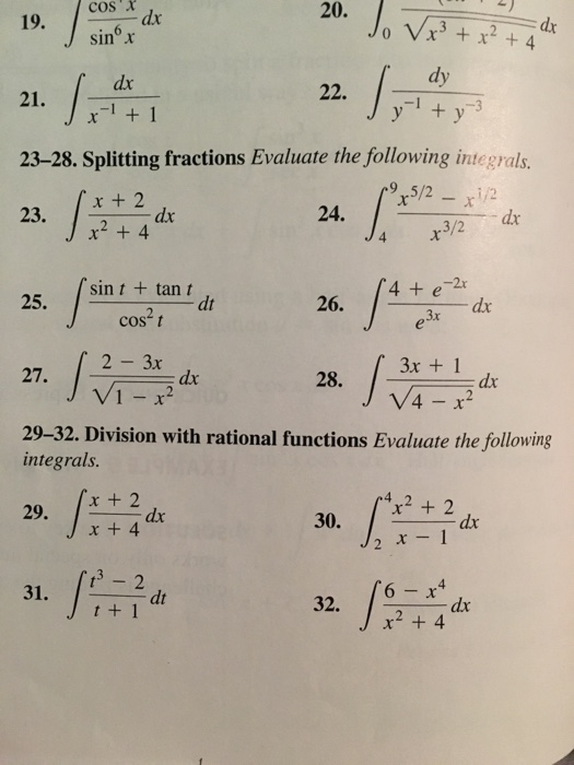 Solved Integral dx/x^-1 + 1 Integral dy/y^-1 + y^-3 | Chegg.com