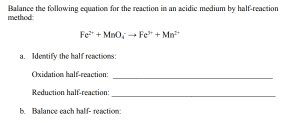 [Solved]: Balance the following equation for the reaction