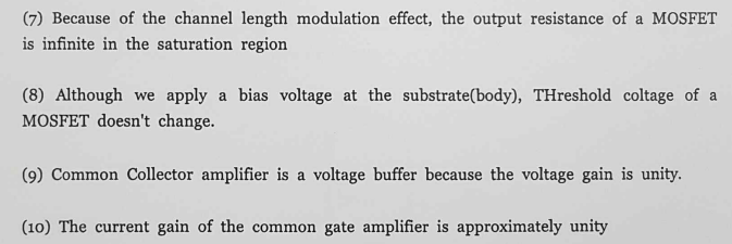 Solved (7) Because of the channel length modulation effect, | Chegg.com