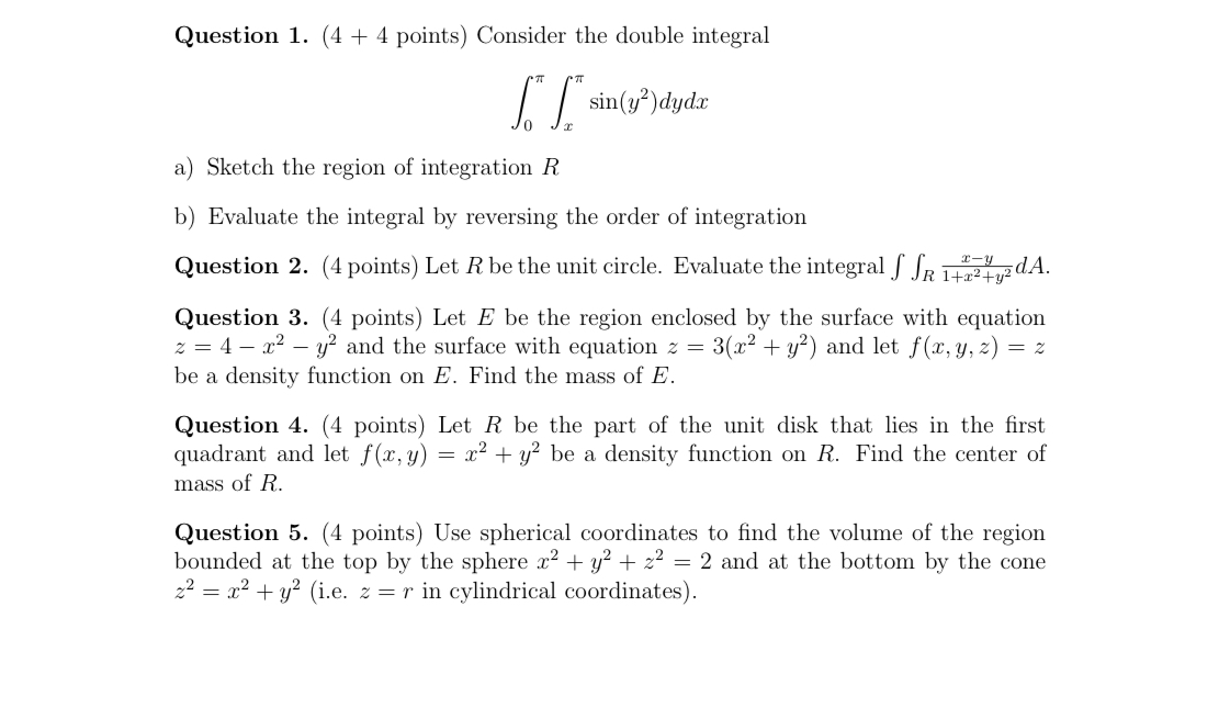Solved Question 1. (4+4 points ) Consider the double | Chegg.com