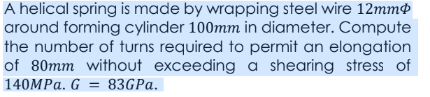 Solved A helical spring is made by wrapping steel wire 12mmo | Chegg.com