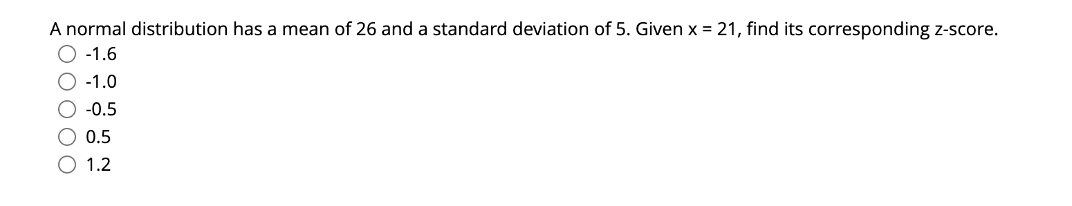 Solved A normal distribution has a mean of 26 and a standard | Chegg.com