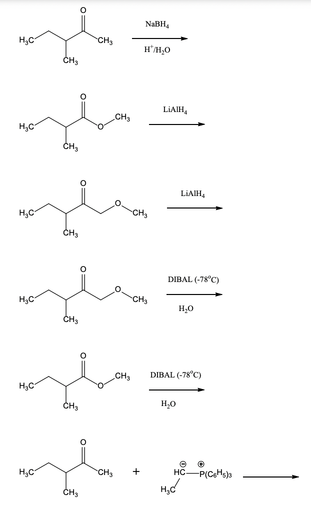 Solved H+/H2O NaBH4 LiAlH4 | Chegg.com