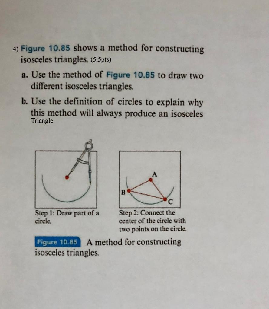 Solved 4) Figure 10.85 shows a method for constructing | Chegg.com