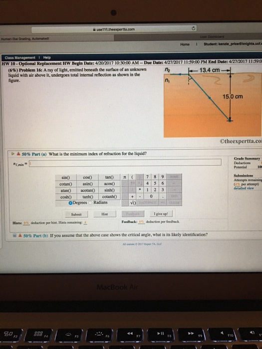 Solved Array of light, emitted beneath the surface of an | Chegg.com