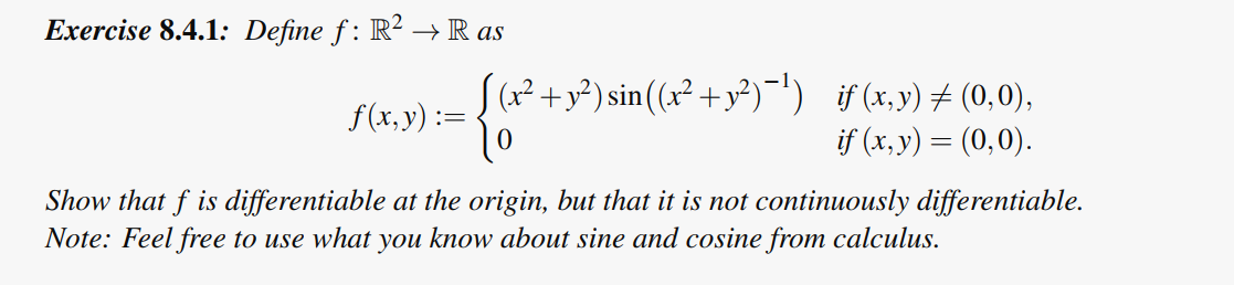Solved Exercise 8.4.1: Define f:R2→R as | Chegg.com