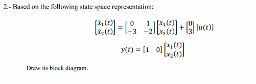 Solved 2.- Based on the following state space | Chegg.com