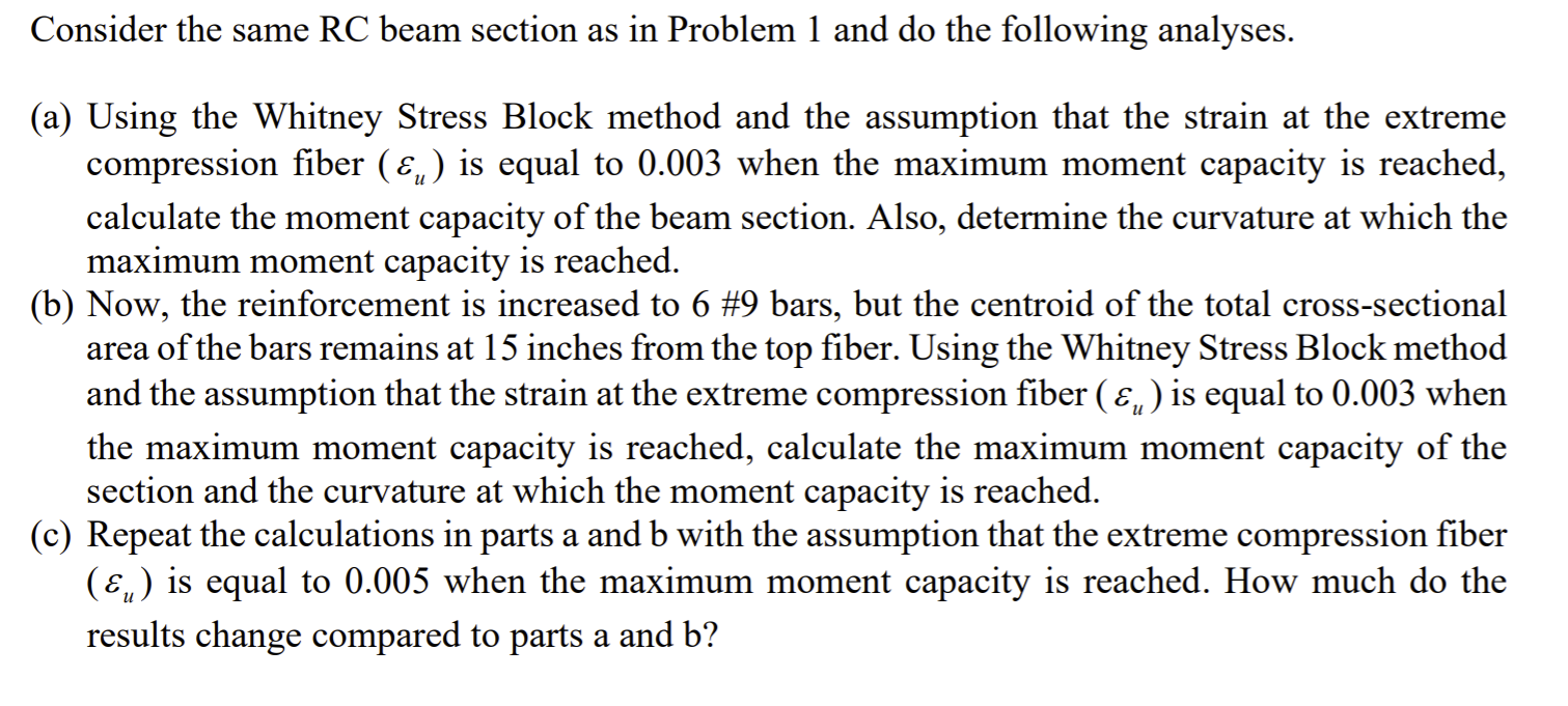 Solved 10A reinforced concrete beam has a rectangular cross | Chegg.com