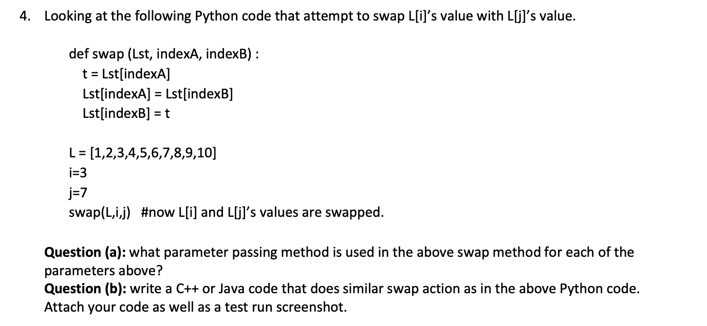 Solved 4 Looking At The Following Python Code That Attempt