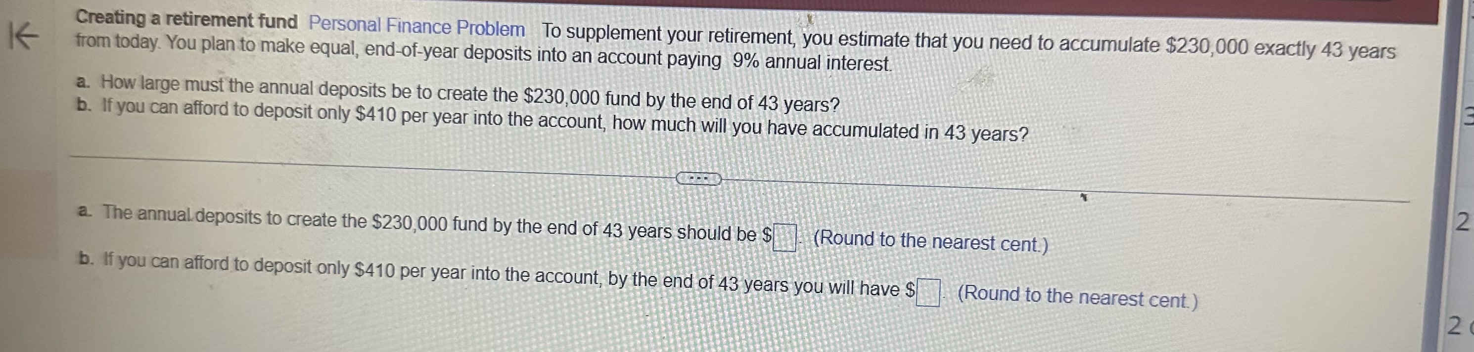 Solved Creating a retirement fund Personal Finance Problem | Chegg.com