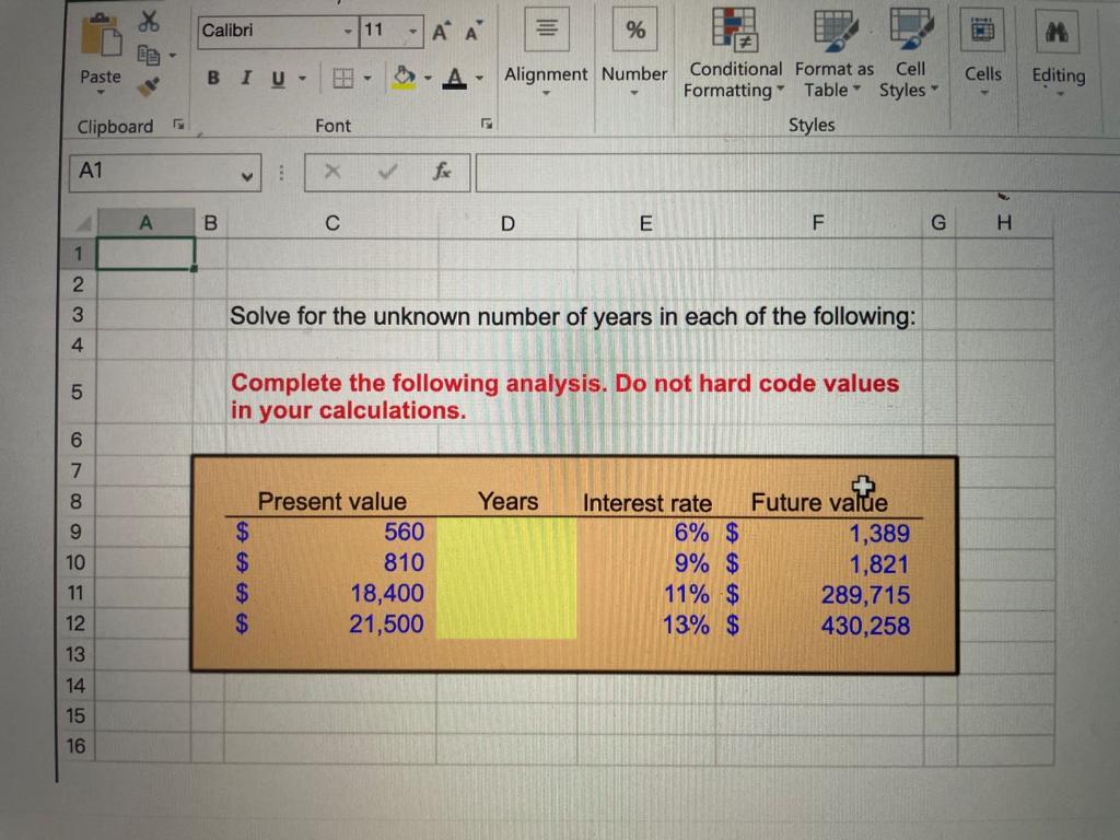 Solved 11 - Α' Α΄ 96 M Calibri E- BIU - Paste - А Alignment | Chegg.com