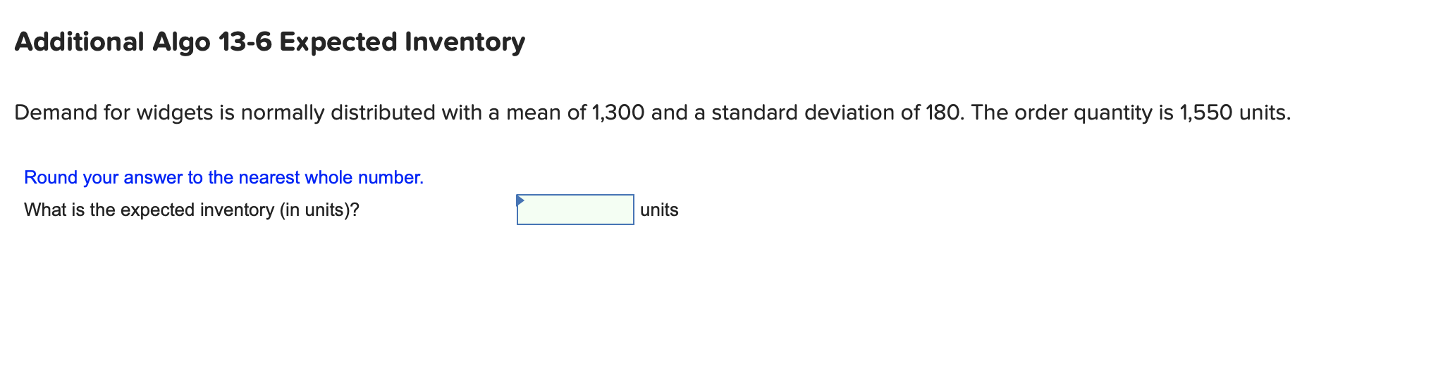 Solved Additional Algo 13-6 Expected Inventory Demand for | Chegg.com