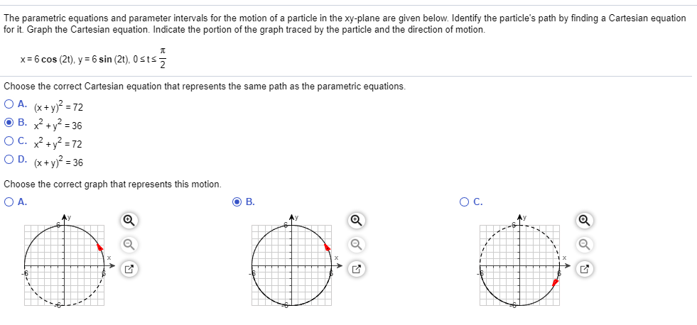 Solved The parametric equations and parameter intervals for | Chegg.com