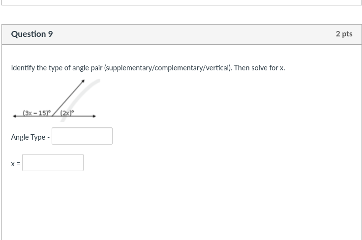 Solved Identify the type of angle pair | Chegg.com