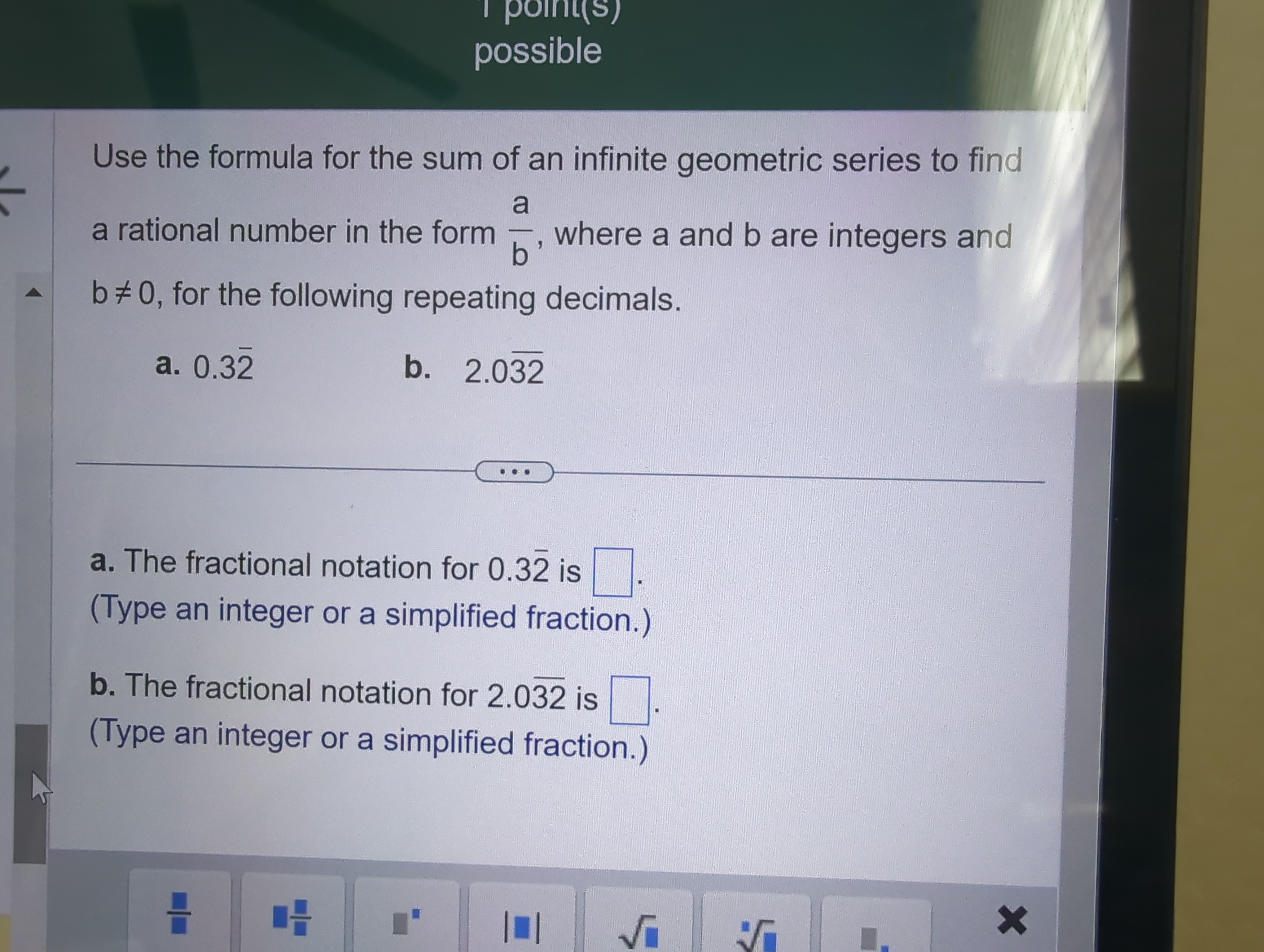 Solved Use the formula for the sum of an infinite geometric | Chegg.com