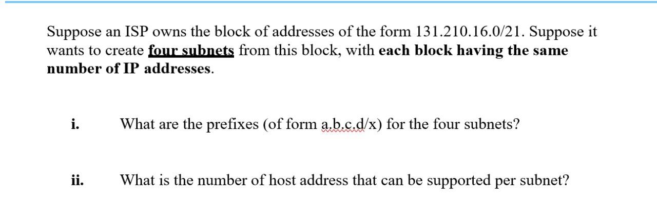 Solved Suppose An Isp Owns The Block Of Addresses Of The