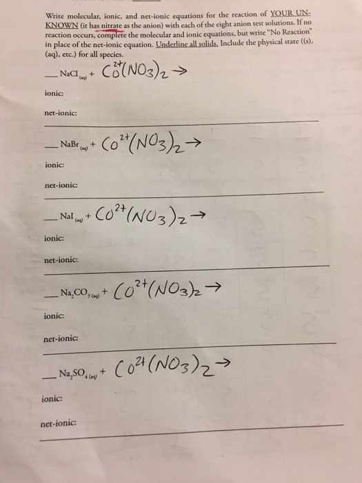 Solved Write molecular, ionic, and net-ionic equations for | Chegg.com