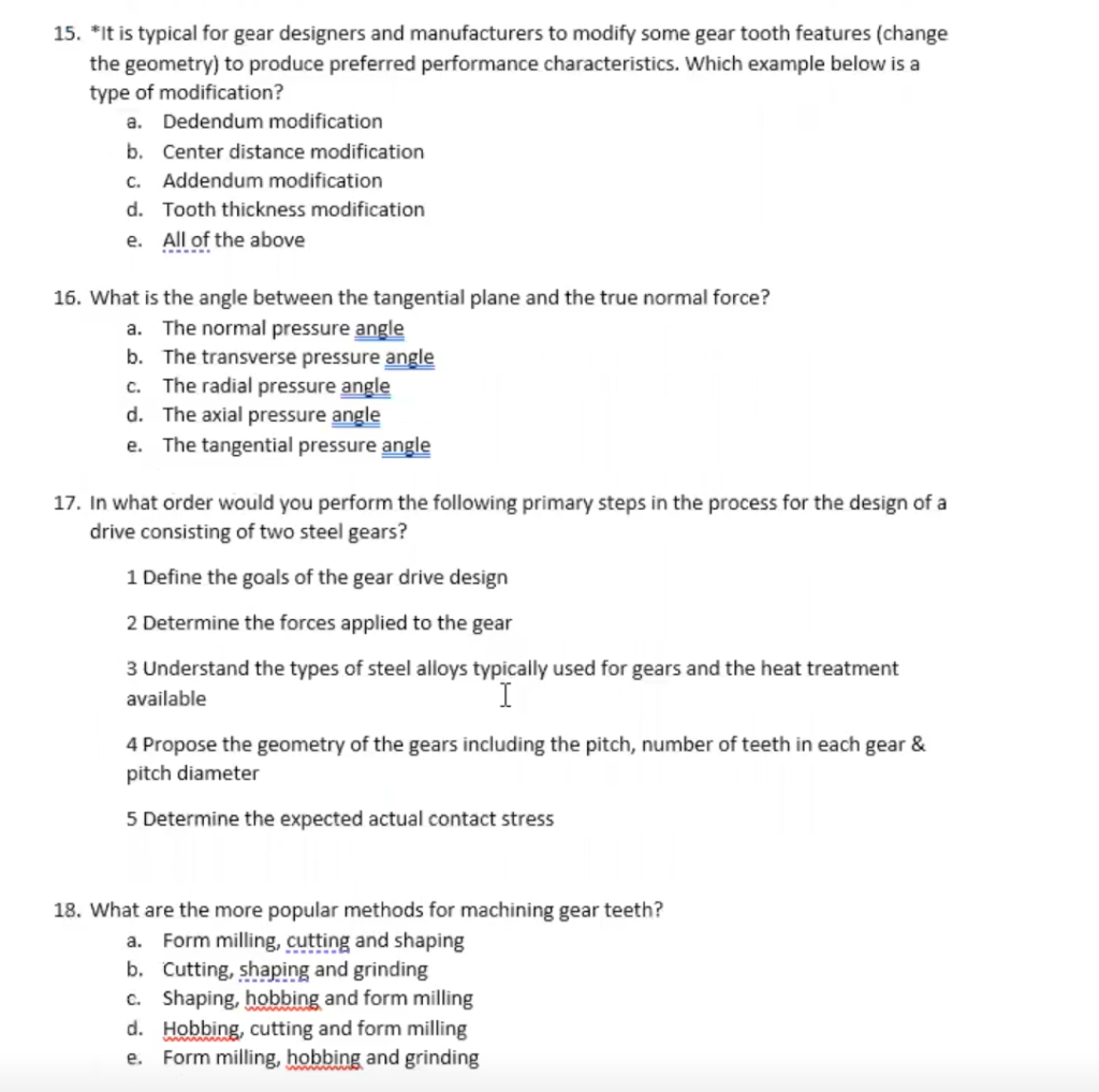 15. ∗∣t is typical for gear designers and | Chegg.com