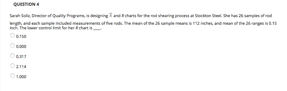 Solved QUESTION 2 An R Chart is to be developed for use in | Chegg.com