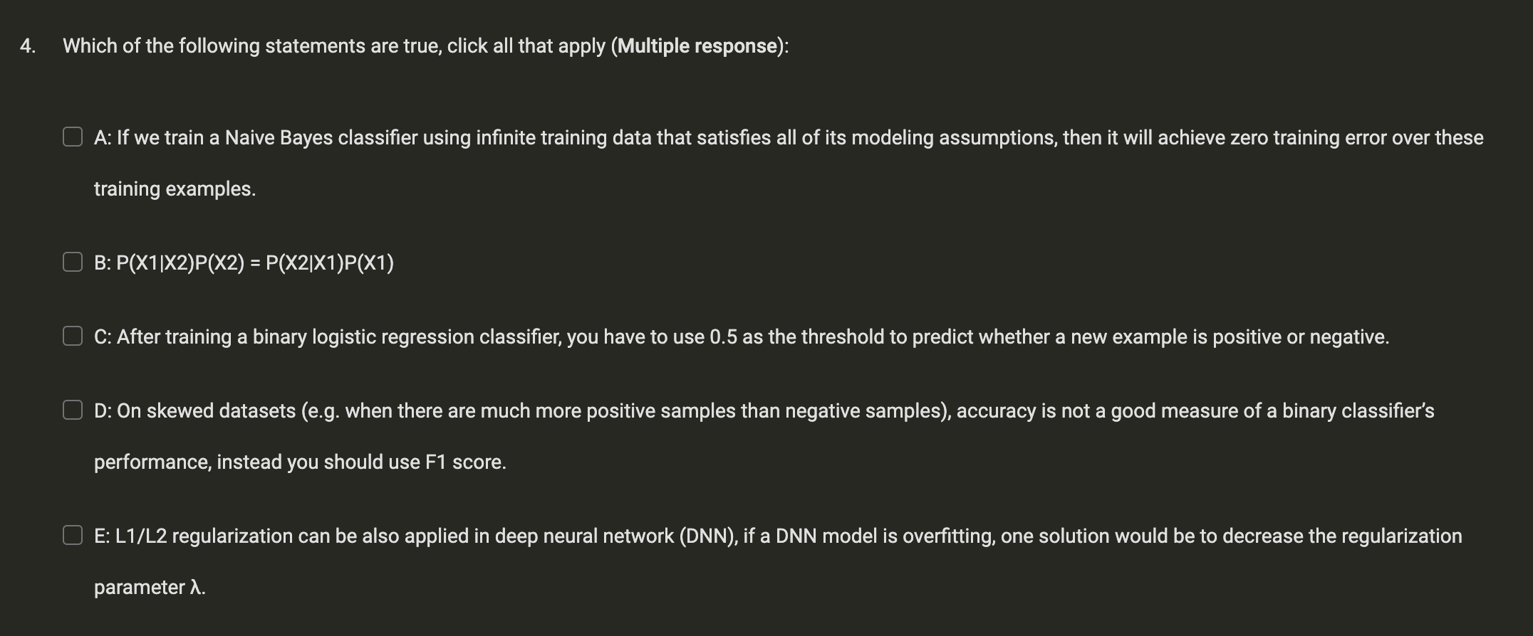 Solved 4. Which of the following statements are true, click | Chegg.com