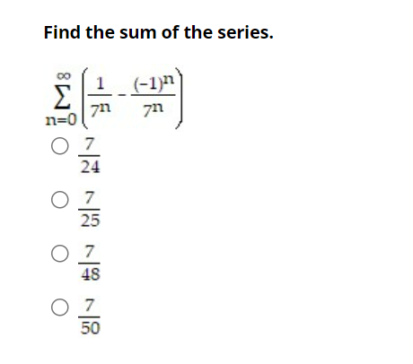 Solved Find the sum of the series. | Chegg.com