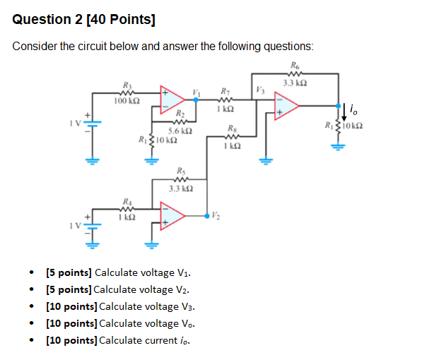 Solved Question 2 [40 Points] Consider the circuit below and | Chegg.com