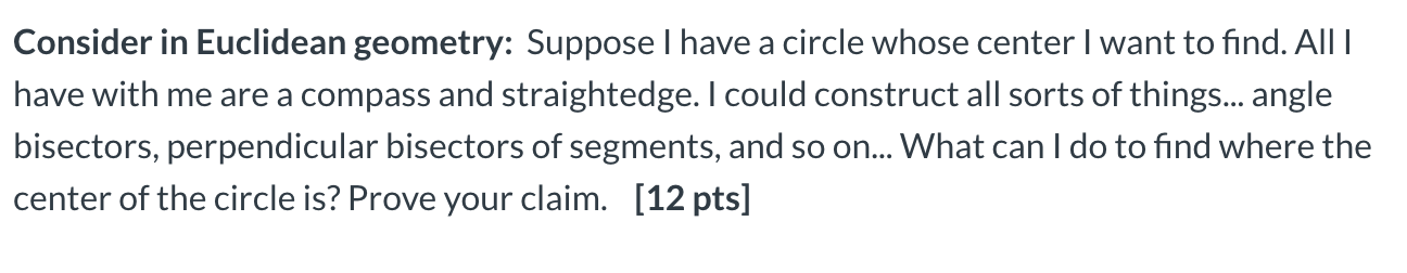 Solved Consider in Euclidean geometry: Suppose I have a | Chegg.com